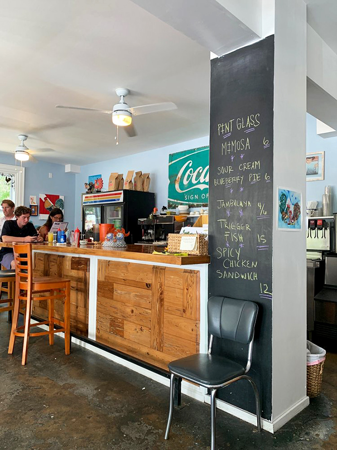 The counter isn't just for ordering—it's command central for breakfast dreams, with chalkboard specials that read like poetry to hungry souls.