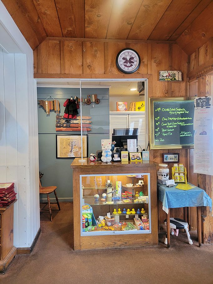 The charming counter area feels like a time capsule from when conversation was the only social media that mattered.