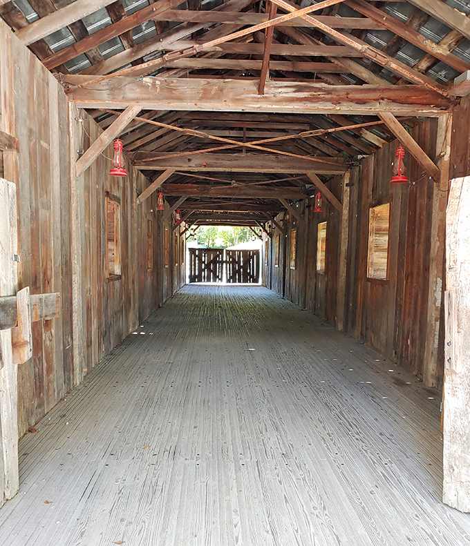 This covered bridge isn't just picturesque&mdash;it's the appetizer before the main course of mill history that awaits.