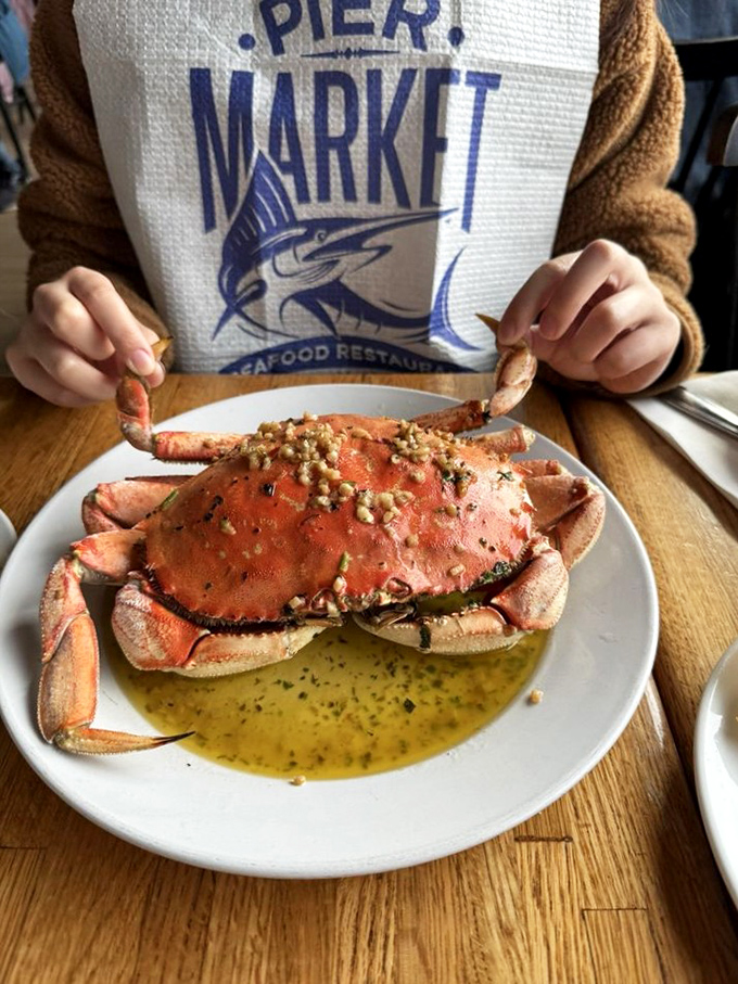 Dungeness crab prepared simply to let its natural sweetness shine through every buttery, perfect bite. 