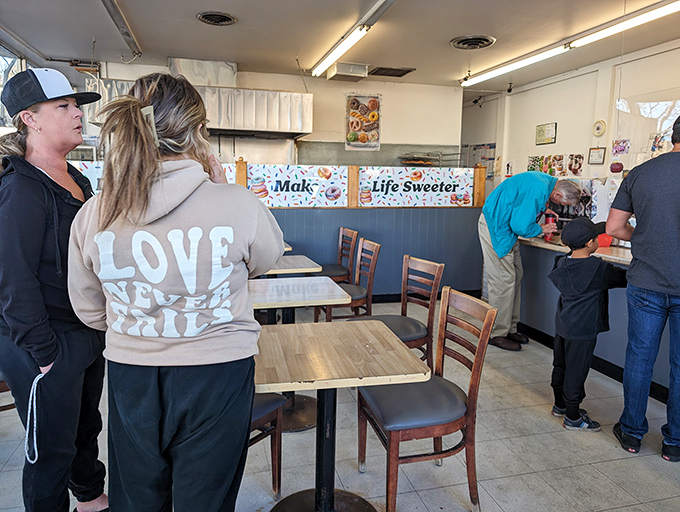 Where locals gather for life's sweetest moments. In donut shops, strangers are just friends who haven't shared pastries yet.
