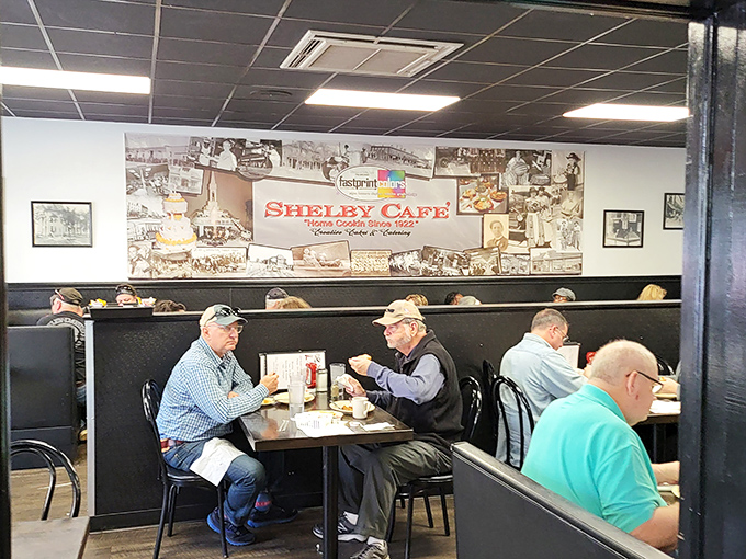 Morning conversations flow as freely as the coffee. Some regulars have been sitting at these tables so long, they should be listed as fixtures.