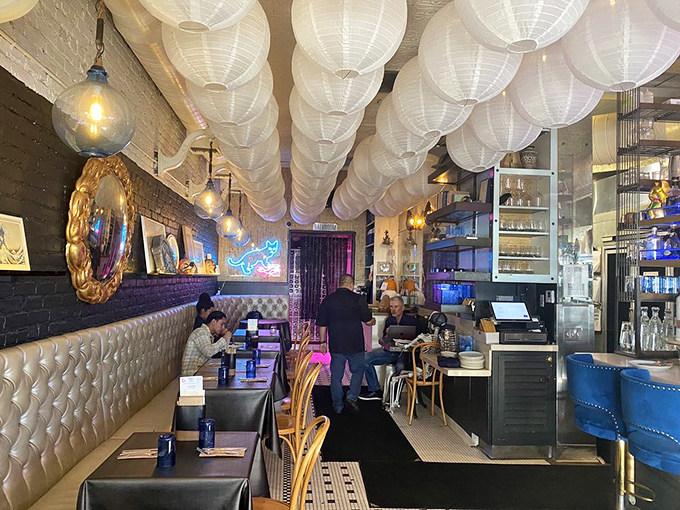 Not just a dining room&mdash;it's a sanctuary where paper lanterns float overhead like jellyfish in an underwater dream sequence.