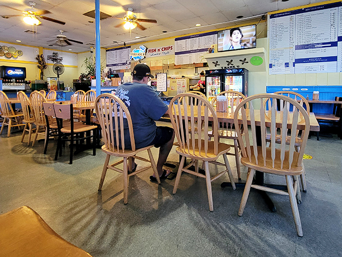 The wooden chairs have witnessed countless "first bite" faces&mdash;that moment of pure joy when teeth meet perfectly fried fish.