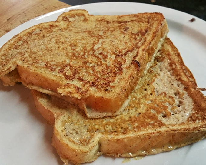 French toast that makes you wonder why anyone bothers with fancy brunch. Crisp edges, custardy center&mdash;breakfast nirvana.