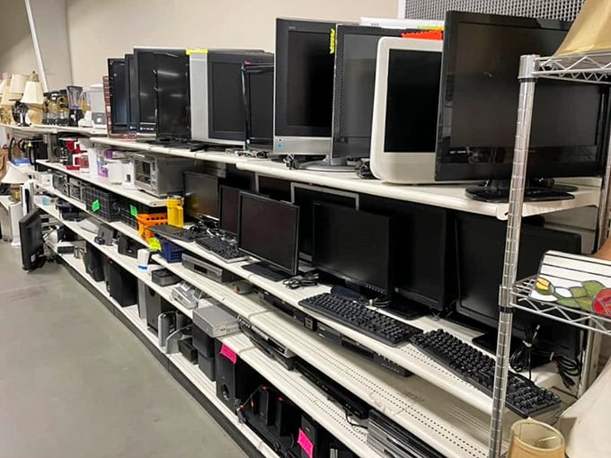 The electronics section: where yesterday's cutting-edge technology comes to find appreciative new owners who understand the charm of vintage digital.