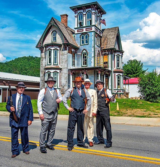 These dapper gentlemen in period attire celebrate Eliot Ness's connection to Coudersport, proving history doesn't have to be stuffy to be educational.