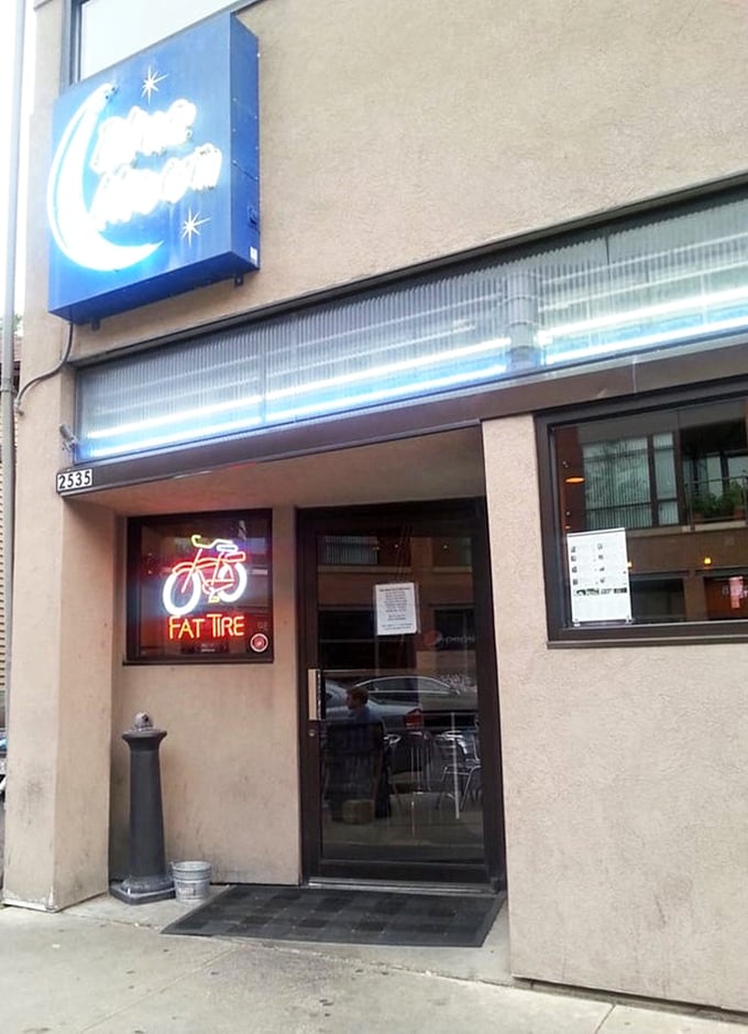 The neon-lit entrance beckons like a lighthouse for the hungry, promising refuge from both Wisconsin winters and culinary disappointment.