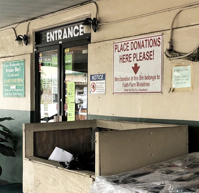 The entrance beckons with promises of bargains beyond. Like the wardrobe to Narnia, but instead of snow, you'll find spectacular savings.