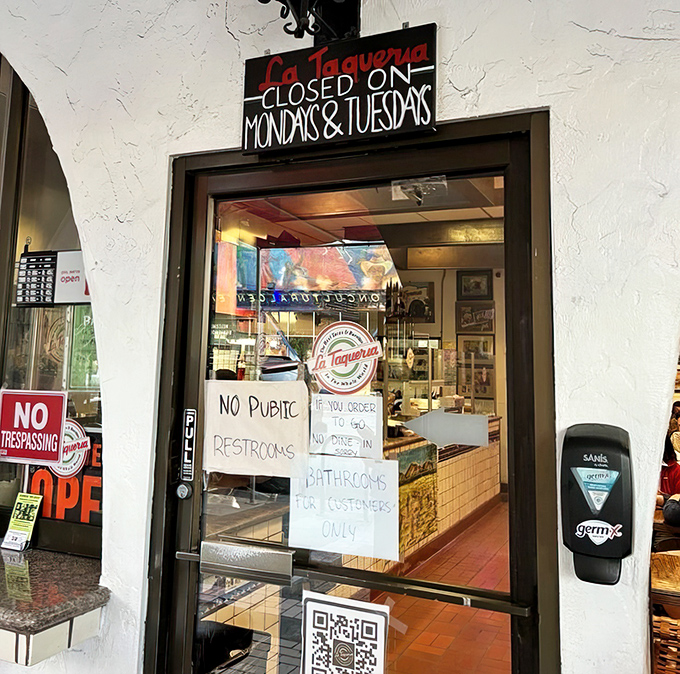 Even the entrance tells a story&mdash;closed Mondays and Tuesdays because legends need rest days too.