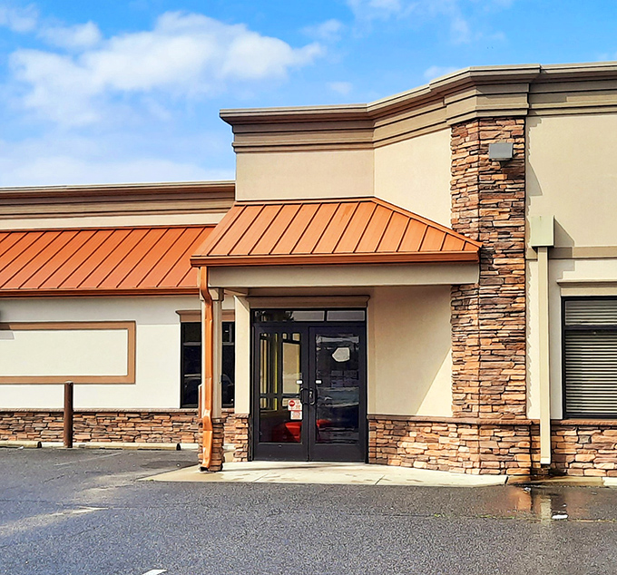 The entrance promises what every hungry traveler hopes for: good food awaits just beyond these doors, no passport required.