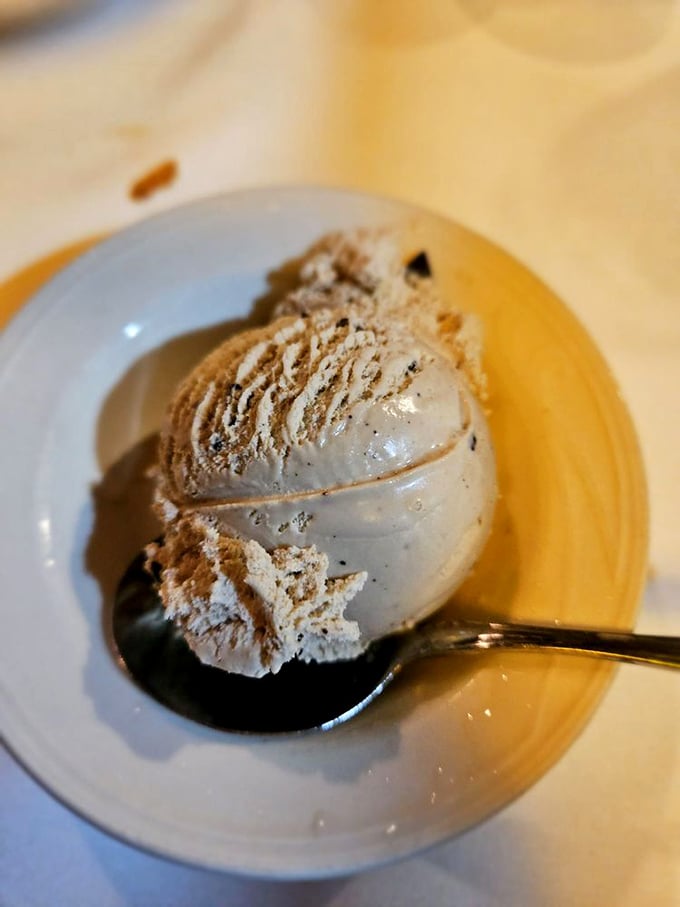 Ice cream that achieves that perfect balance between melting and holding its shape &ndash; the sweet finale to a meal that's already made you loosen your belt.