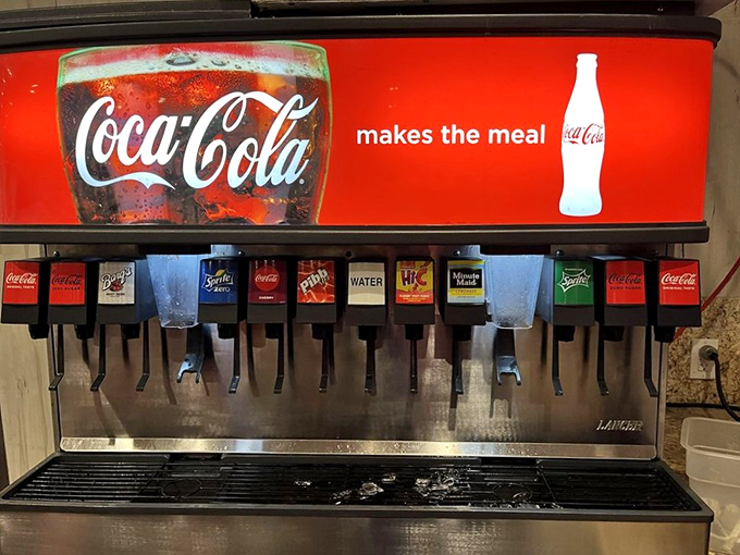 The soda fountain&mdash;providing the necessary liquid courage to face that fourth plate you definitely don't need but absolutely deserve.