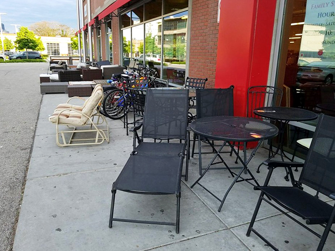 The sidewalk furniture preview&mdash;where patio sets and occasional chairs get one last moment in the sun before finding their forever homes.