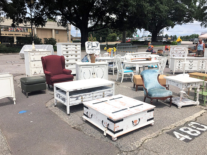 Shabby chic furniture that's seen more reinvention than Madonna. That distressed white trunk isn't just storage&mdash;it's your next coffee table/conversation piece.