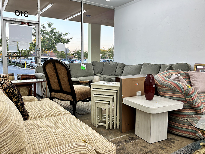 Furniture finds bathed in Florida's natural light&mdash;that sectional has stories to tell, but it's ready to start a new chapter in your living room.