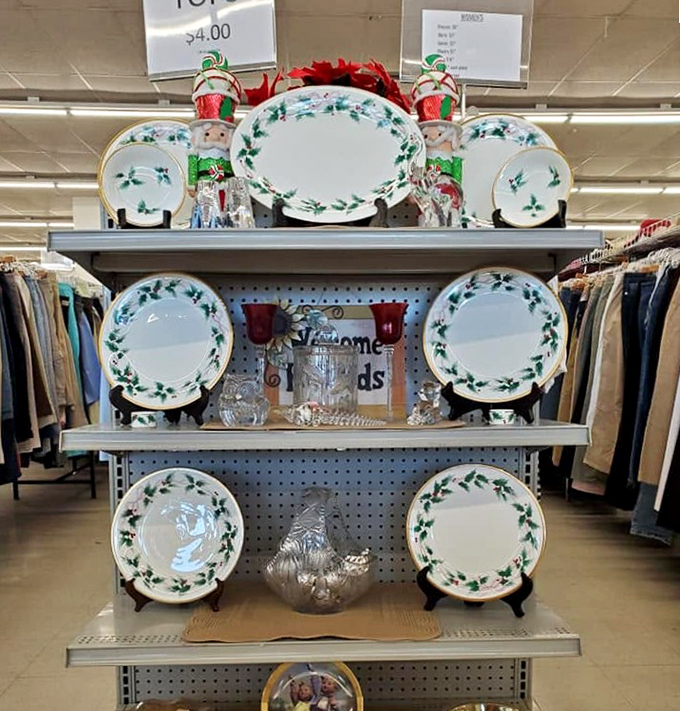 Holiday dinnerware that's survived countless family gatherings stands ready for adoption into new traditions and celebrations.