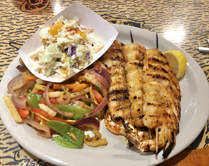 Grilled shrimp skewers with perfect grill marks&mdash;proof that sometimes the simplest preparation lets quality seafood shine brightest.
