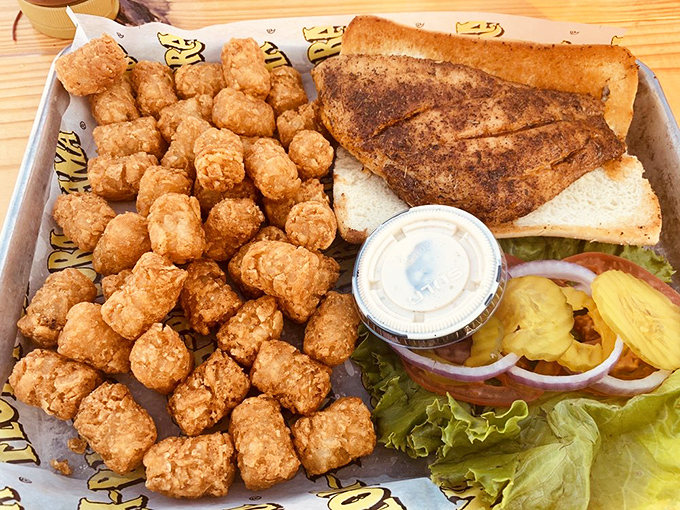 This fish sandwich with tater tots isn't just comfort food&mdash;it's a warm hug from the Gulf of Mexico itself.