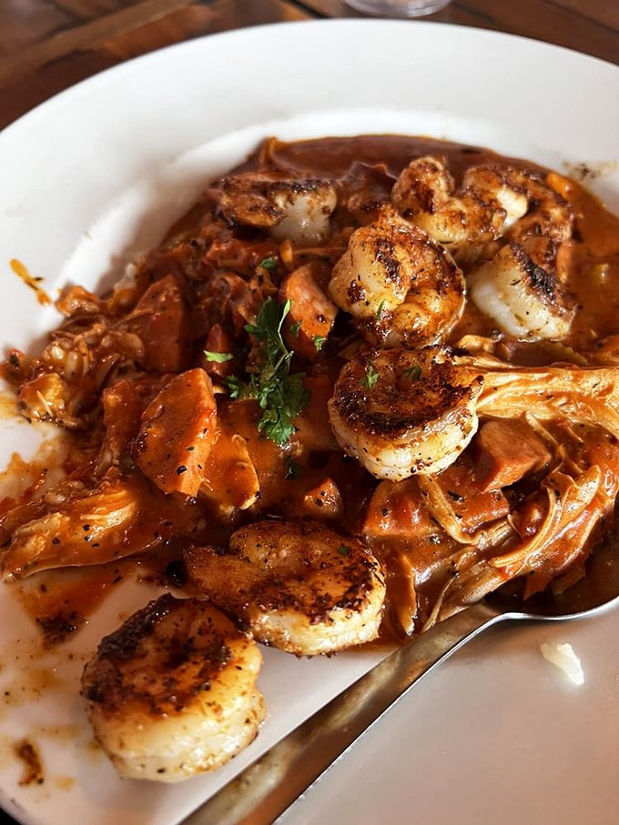 This isn't just shrimp and sauce&mdash;it's a spicy Southern narrative in a bowl, telling stories with each savory spoonful.