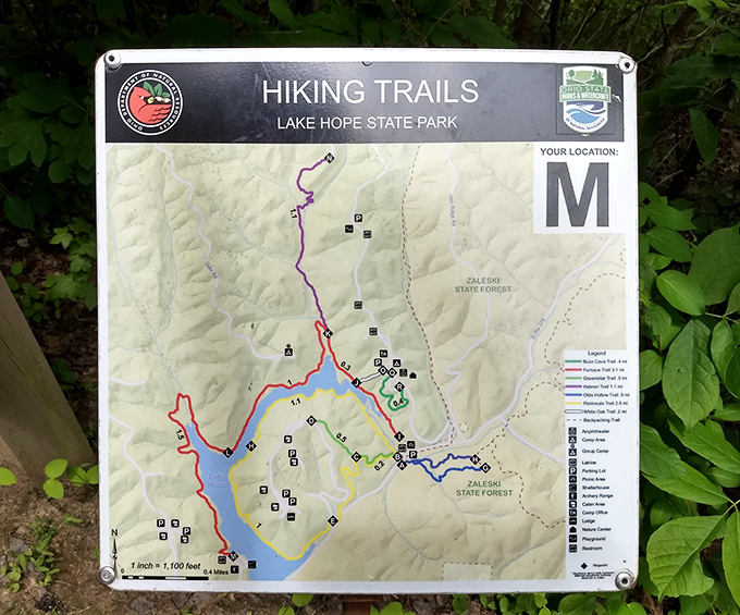 This hiking map reveals more trail options than a menu at your favorite restaurant has appetizers.