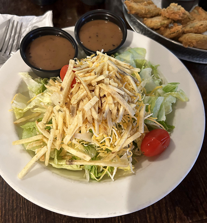 A salad that doesn't apologize for being exactly what it is &ndash; fresh, crunchy, and topped with enough fried tortilla strips to make it fun.
