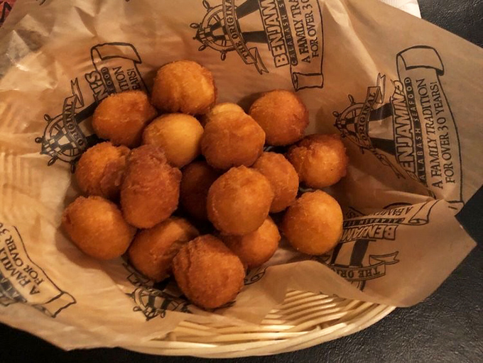 Hushpuppies so good they deserve their own fan club. These golden orbs of cornmeal perfection are what dreams&mdash;and expanded waistlines&mdash;are made of.