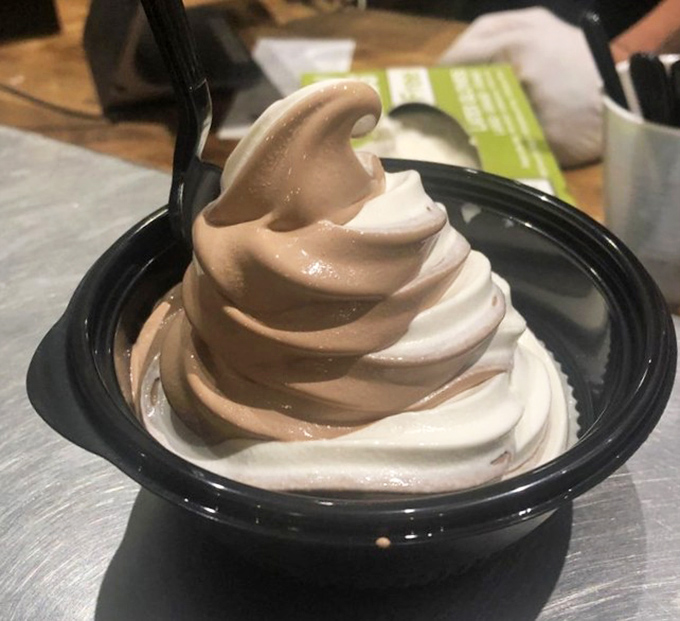 The "Cold Cones" part of the equation &ndash; swirled soft serve that brings childhood joy with grown-up quality. The perfect finale.