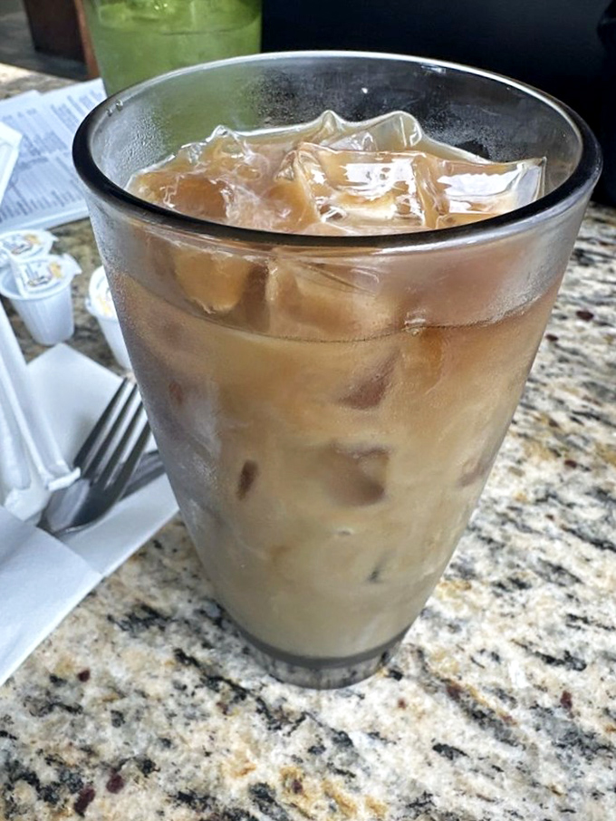Iced coffee that looks like it could power you through not just the day, but possibly the entire week. Liquid motivation!
