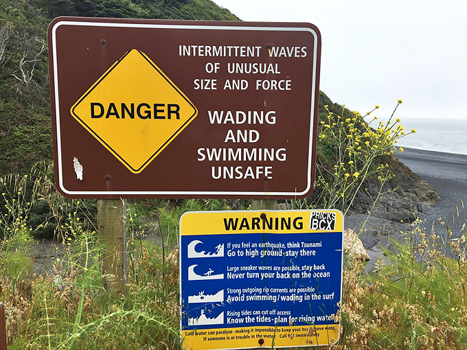 Nature's warning system&mdash;these signs aren't kidding about the dangers, but the risk is part of what keeps this place so pristine.