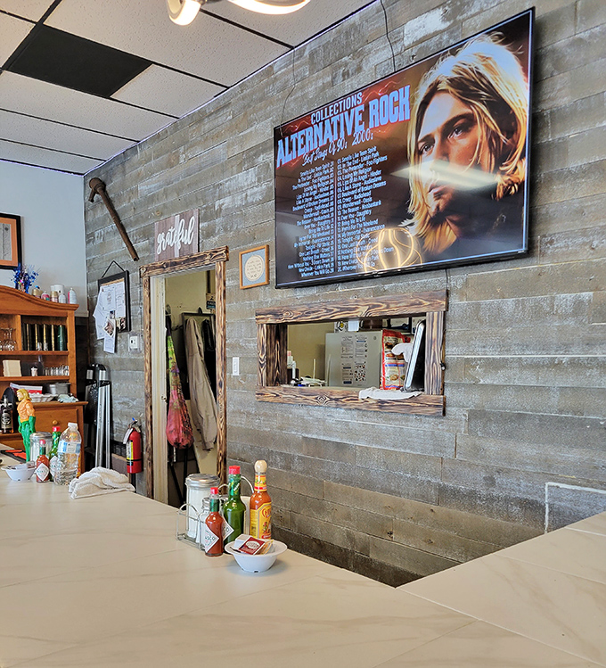 The kitchen pass-through window: where breakfast transitions from promise to reality. Like watching your favorite show, but with better aromas.