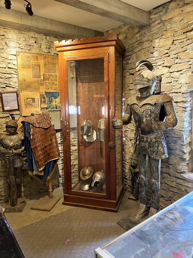 Knights in shining armor await your arrival, though these guardians are more likely to pose for photos than protect against marauding invaders.