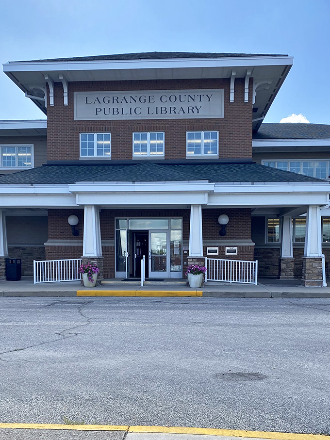 The LaGrange County Public Library serves as both knowledge hub and community gathering space, welcoming visitors and locals alike.