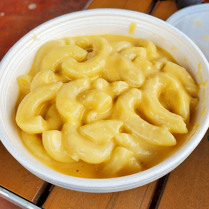 Mac and cheese that doesn't come from a blue box but from BBQ heaven—creamy, dreamy, and unapologetically indulgent.