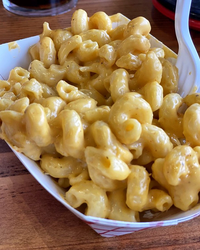 Mac and cheese that doesn't just sit on the plate&mdash;it beckons, it winks, it makes you consider ordering a second helping before finishing the first.