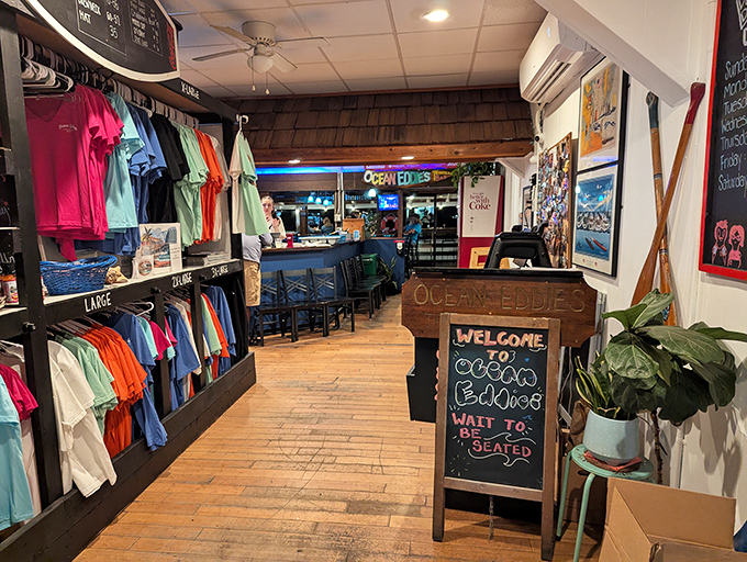 The merchandise corner says "Yes, you'll want to remember this place" before you've even tasted what makes it unforgettable.