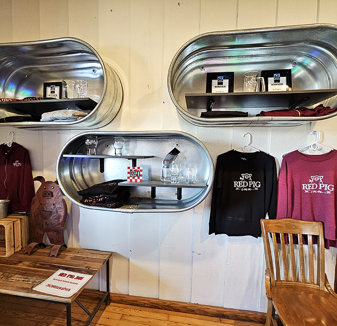 Merchandise that lets you take home a piece of the Red Pig experience&mdash;though sadly, not the actual pulled pork.