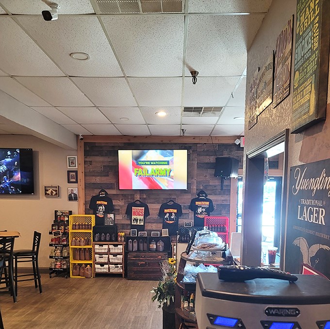 The merchandise corner offers sauces and rubs to take home. Because after tasting their barbecue, you'll want to attempt (futilely) to recreate it in your kitchen.