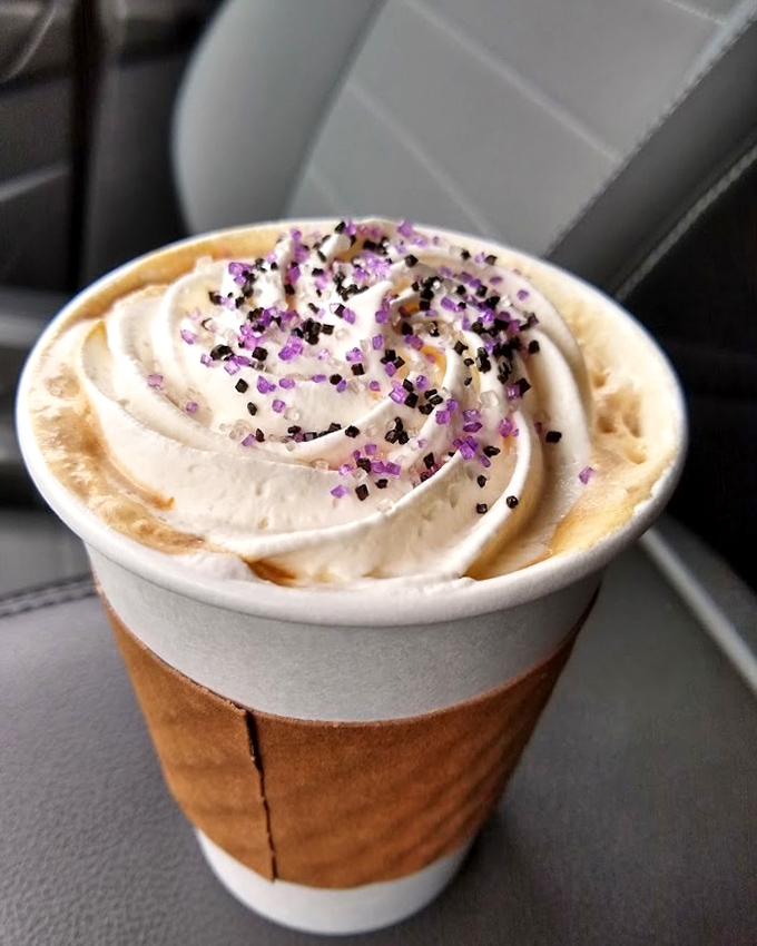 Coffee artistry in a cup, where whipped cream meets caramel in a relationship more perfect than any Hollywood romance.