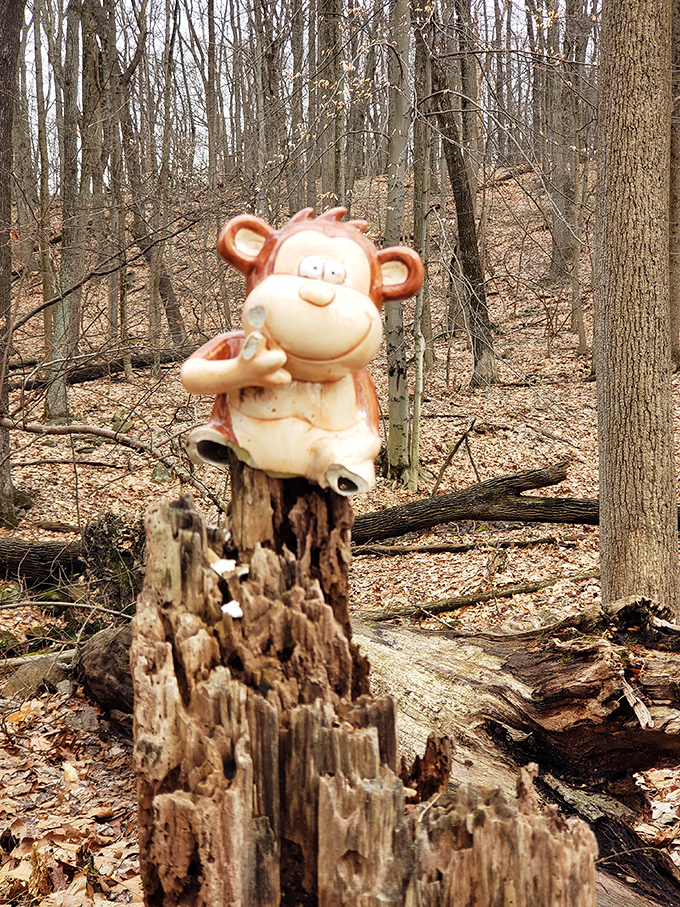 This cheerful ceramic monkey perched on its wooden throne brings an unexpected smile&mdash;proof that whimsy and playfulness are essential ingredients in this artistic stew.