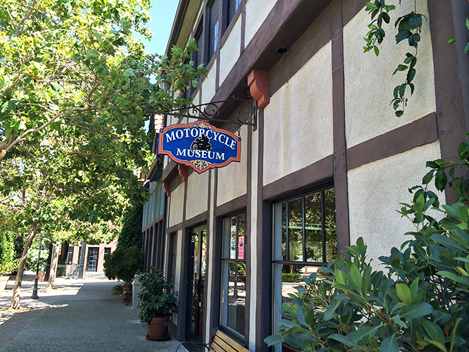 The Motorcycle Museum tucked into a half-timbered building perfectly captures Solvang's unexpected charm&mdash;Danish architecture housing American road legends.