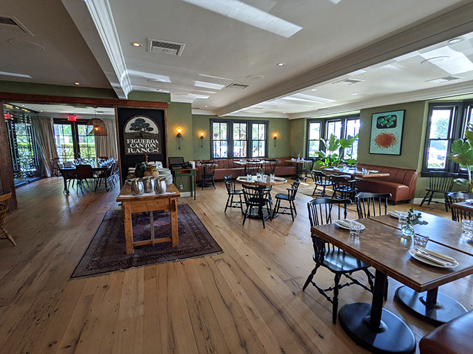 Nella Kitchen's airy interior combines wine country casual with culinary sophistication. Those wooden floors have supported many happy diners.