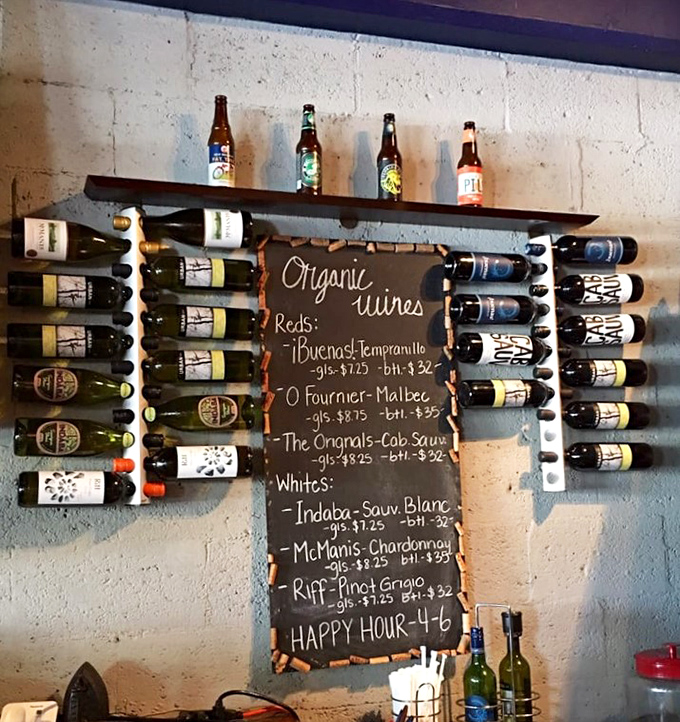 The organic wine selection proves Tinta Y Cafe isn't just about coffee, with thoughtfully chosen bottles that pair surprisingly well with Cuban flavors.
