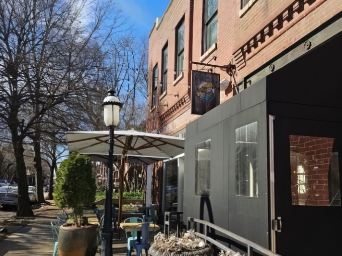 Even in winter, Peacemaker's outdoor seating area promises that spring, and another round of crawfish, is just around the corner.