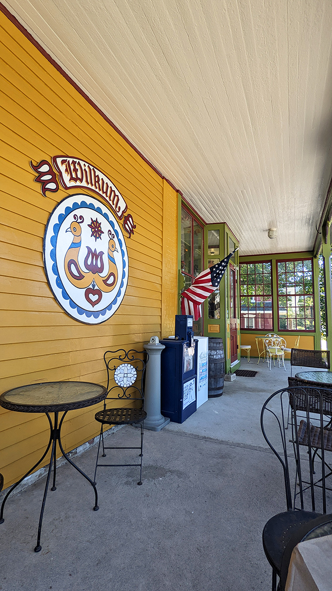 The outdoor seating area doesn't just offer tables&mdash;it offers front-row seats to small-town America, complete with the perfect backdrop for sandwich contemplation.