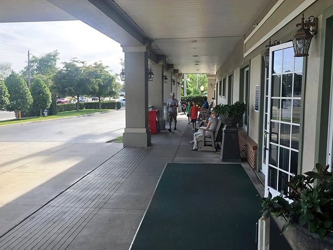 The covered porch offers a moment of pause&mdash;a transitional space between Florida sunshine and the comfort food paradise waiting inside.