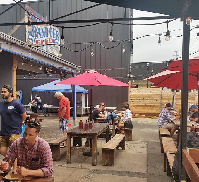 Picnic tables under string lights&mdash;the universal signal that good times and better food are just moments away.