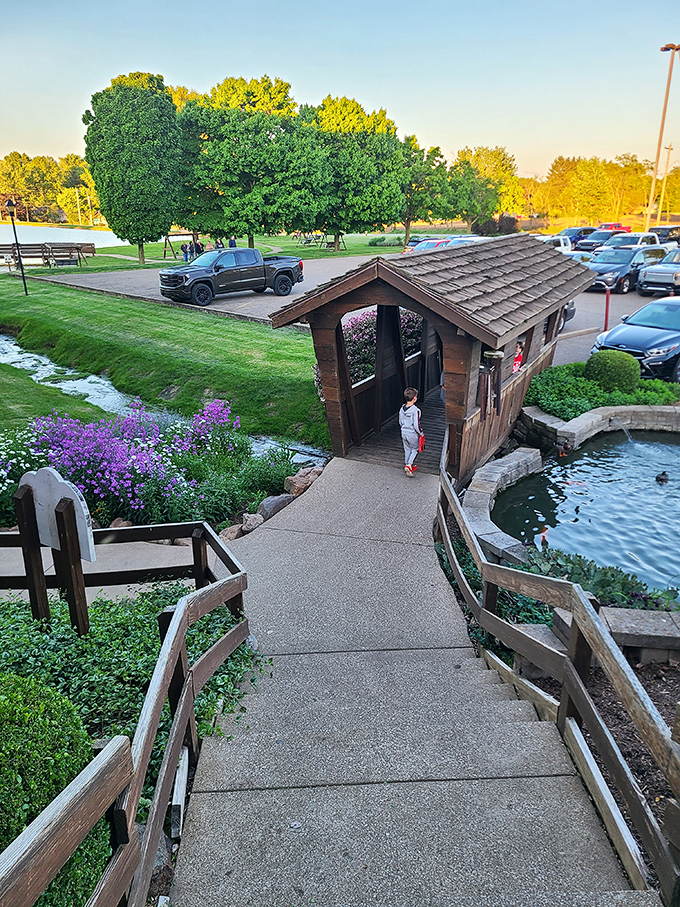A picturesque pond setting that makes waiting for your table a pleasure rather than a chore. Nature's appetizer before the main event.