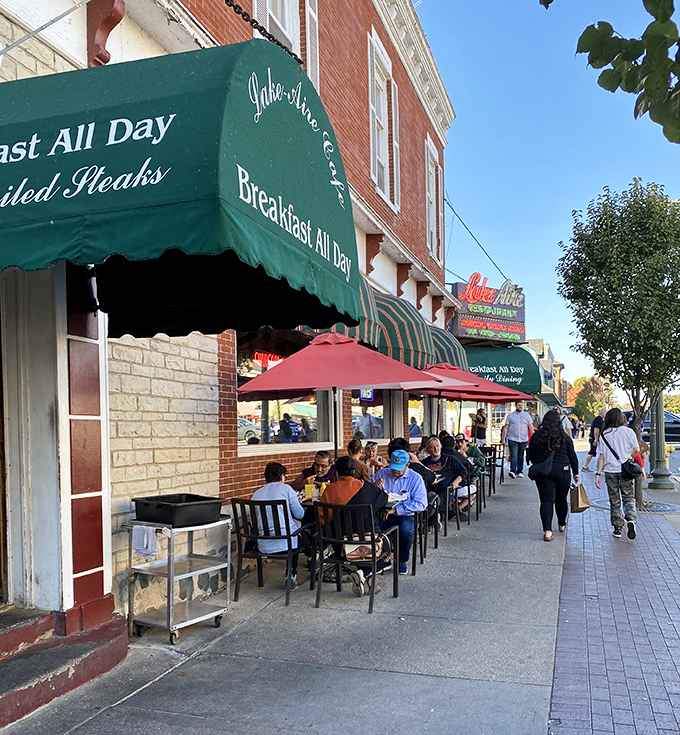 Sidewalk dining lets you savor breakfast while watching Lake Geneva's charming street life unfold naturally.
