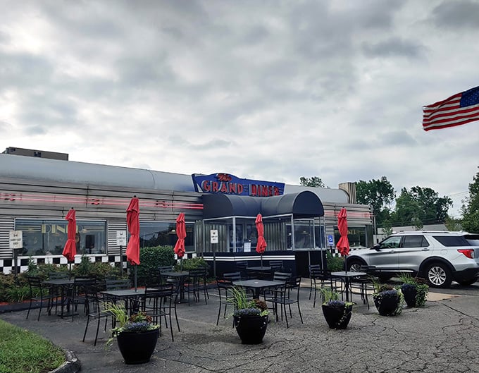 Even the outdoor seating maintains that classic diner vibe. Those red umbrellas have sheltered countless summer conversations.